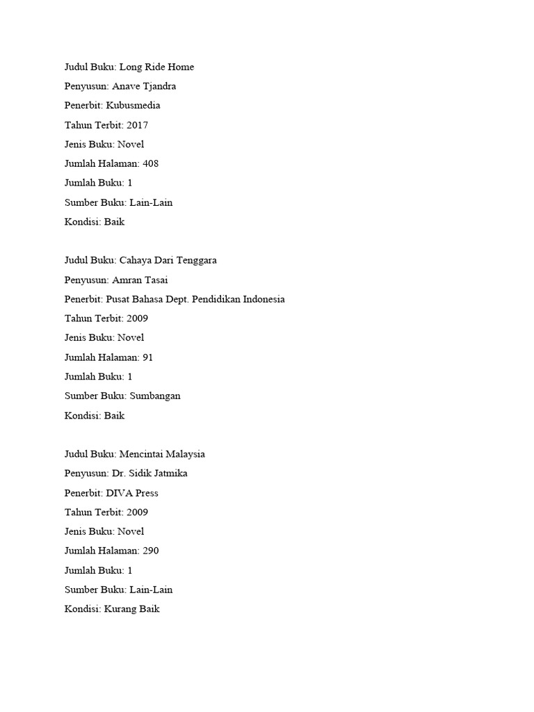 Data Buku Perpustakaan SMK 17 Agustus 1945 Genteng | PDF | Agama ...