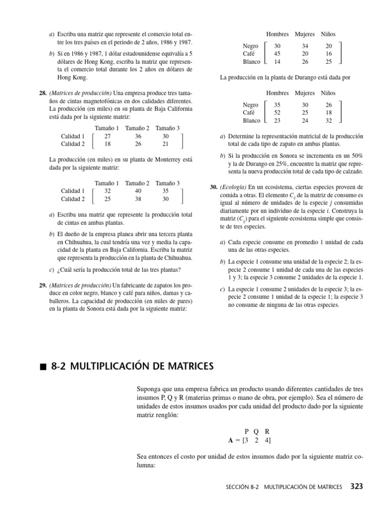 8-2 Mulplicacion de Matrices | Descargar gratis PDF | Matriz ...