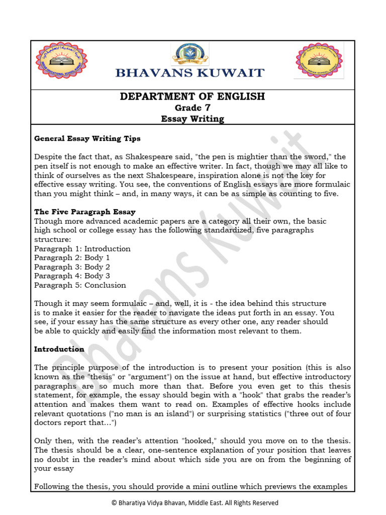 Refrence Material Essay Writing | PDF | Essays | Thesis