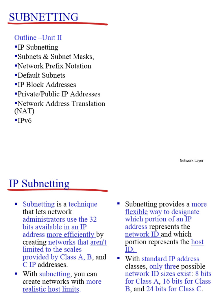 Subnetting - Lecture Slides.. | PDF | Ip Address | Computer Network