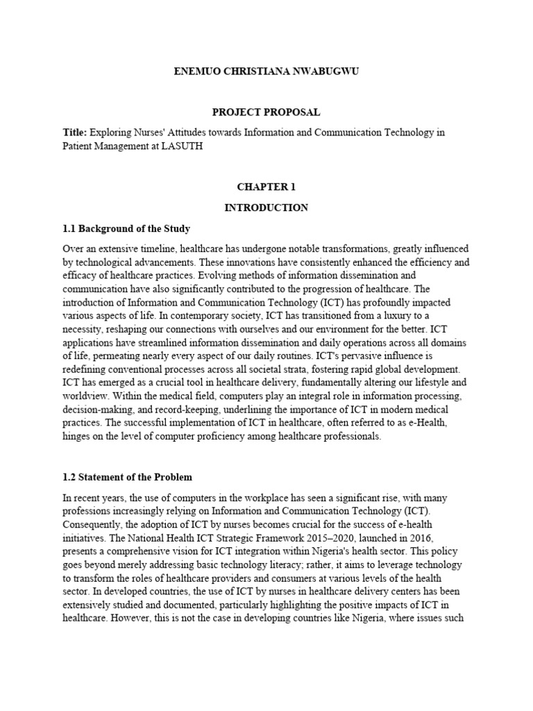 Project Proposal | Download Free PDF | Health Care | Information And ...