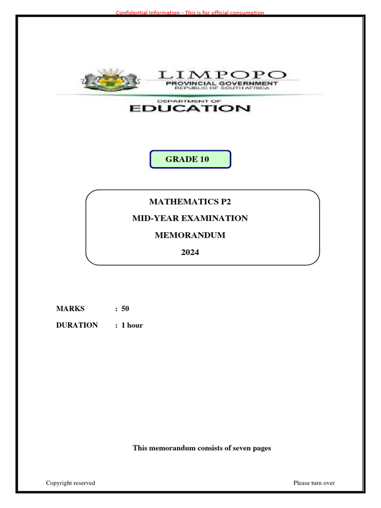 Math P2 GRD 10 Eng MG 2024 June | PDF | Mathematics Math P2 GRD 10 Eng MG 2024 June | PDF | Mathematics