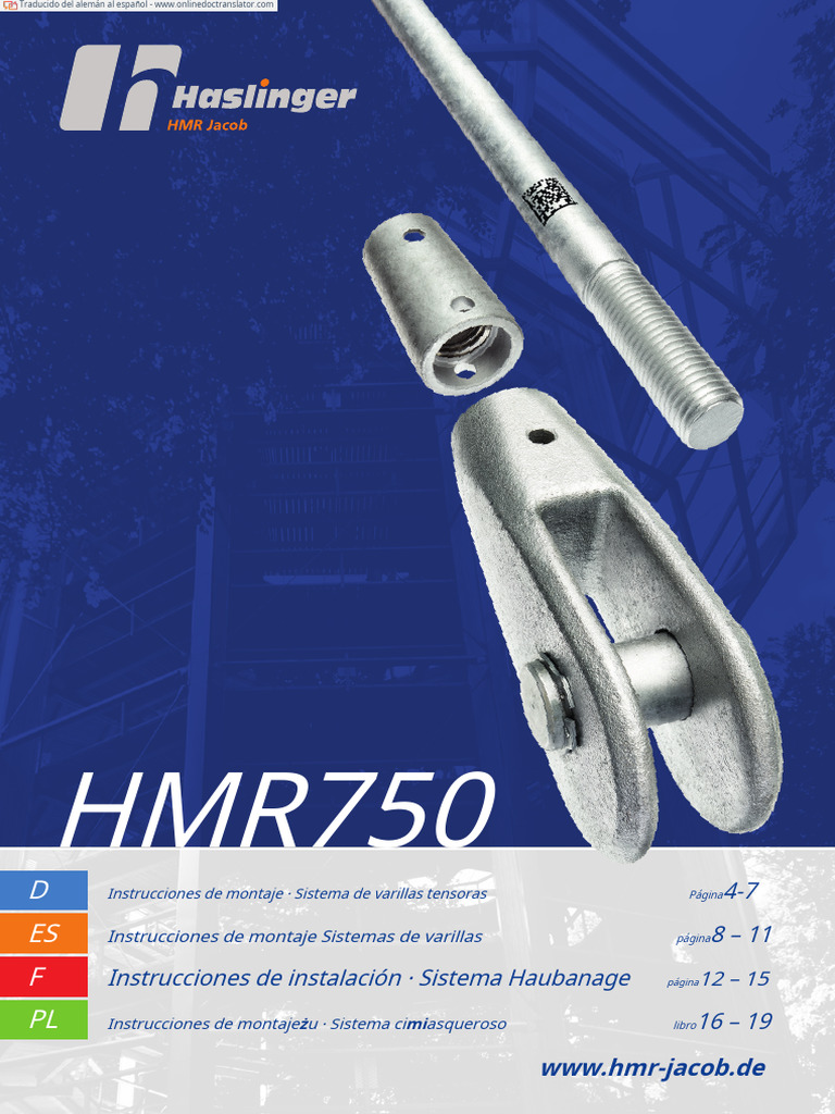 Jacob HMR750 Montageanleitung-Assembly Instructions 21 - DT - en - FR ...
