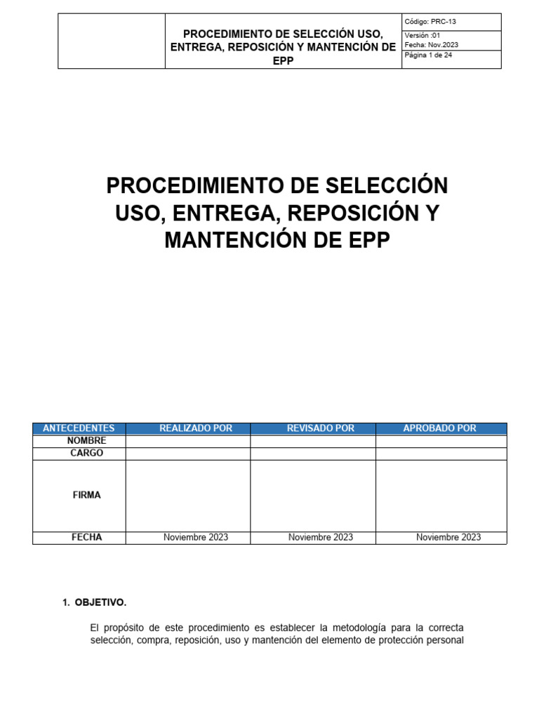Pts Procedimiento Uso y Recambio de Epp Modificando | PDF | Soldadura | Construcción