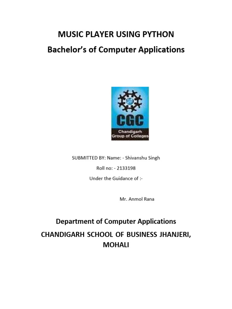Project Report | PDF | Python (Programming Language) | Graphical User Interfaces