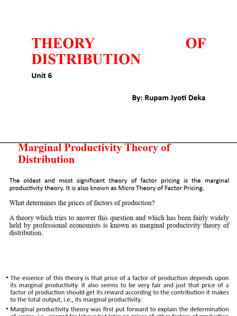 Marginal Productivity Theory Explained | PDF | Labour Economics ...