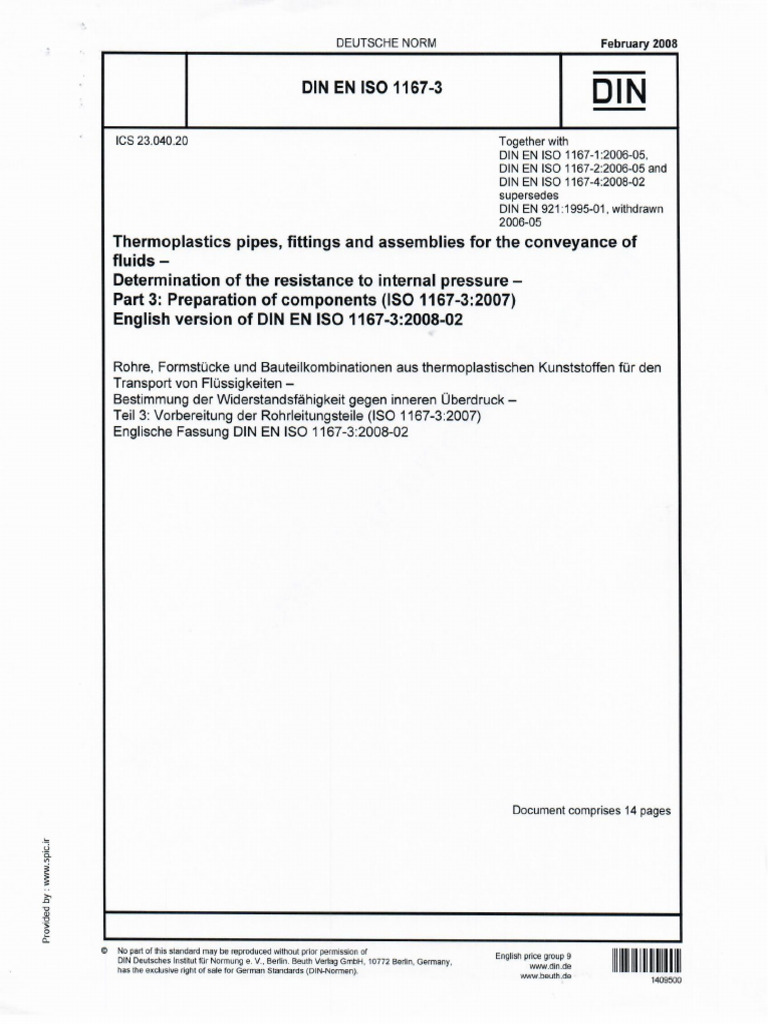 DIN 1167-3 of 2008 | PDF