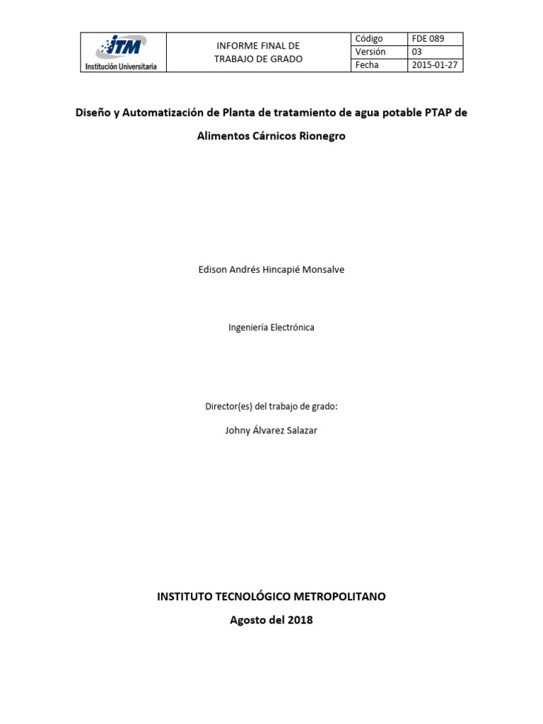 Rep Itm Pre Hincapie | PDF | Interfaz de usuario | Automatización