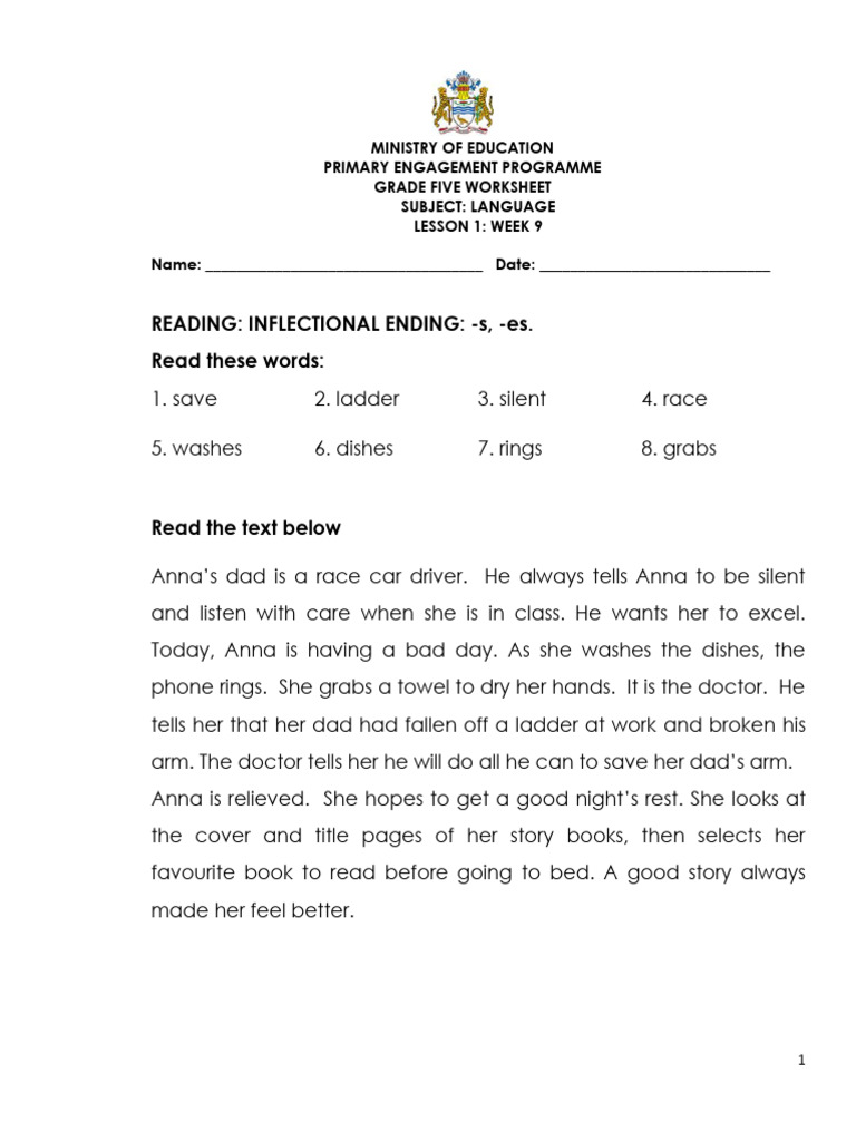 Grade 5 Language Arts Weeks 9-12 Worksheets - Term 1 | PDF ...