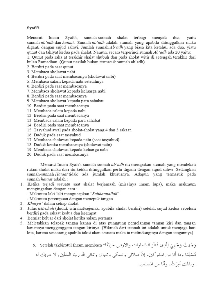 Fiqih Sunat-Sunat Shalat | PDF | Agama & Spiritualitas