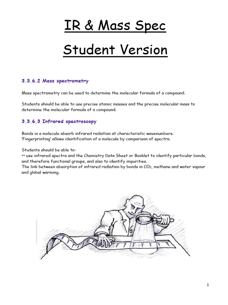 IR & Mass Spec Student Version | PDF | Infrared Spectroscopy | Mass ...