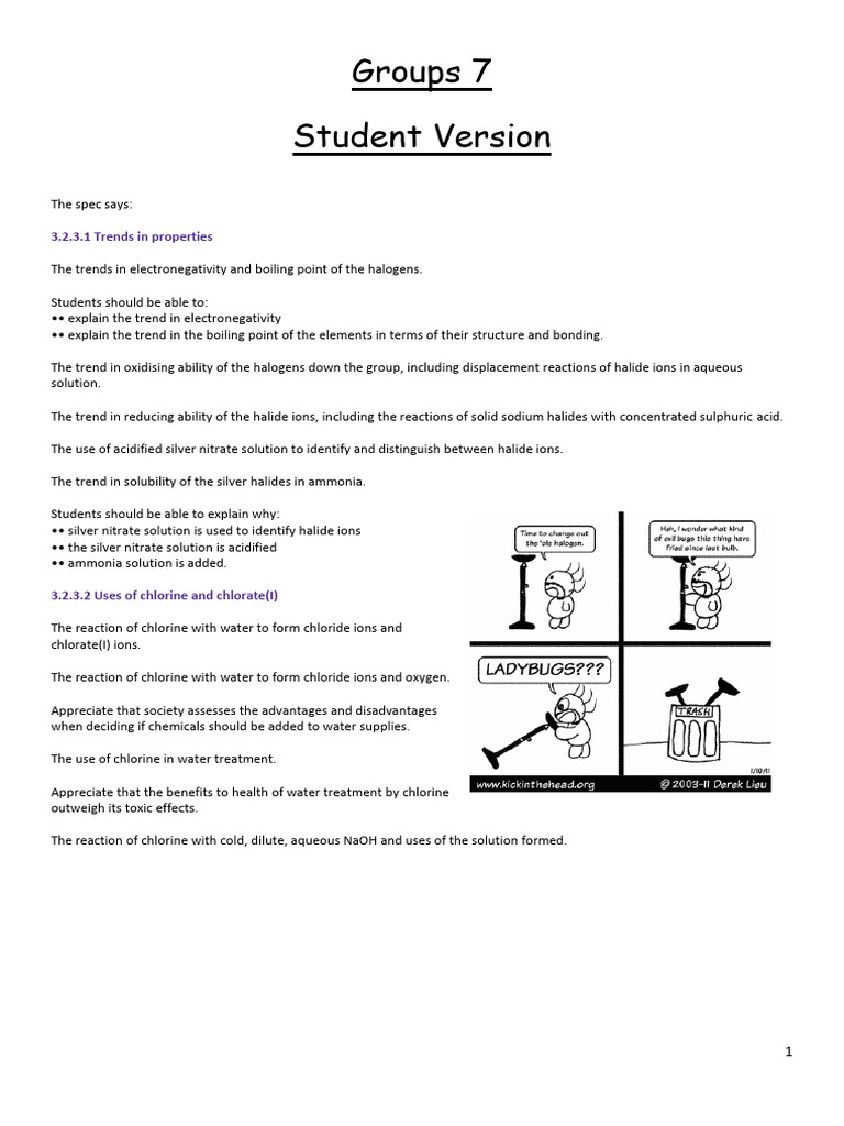 Group 7 - Student Version | PDF | Chlorine | Redox