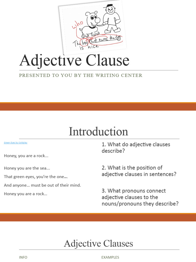 Adjective Clause Workshop | PDF | Adjective | Pronoun