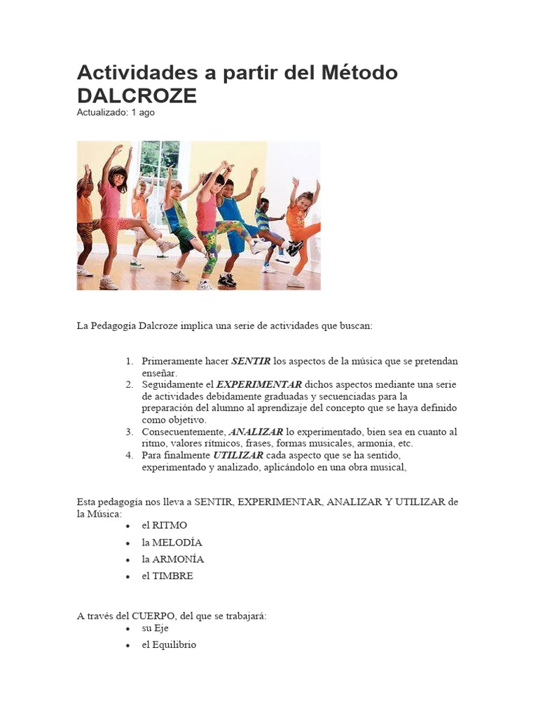 Actividades A Partir Del Método DALCROZE - Respiracion - Energia Peso-Muñeco Marioneta | PDF ...