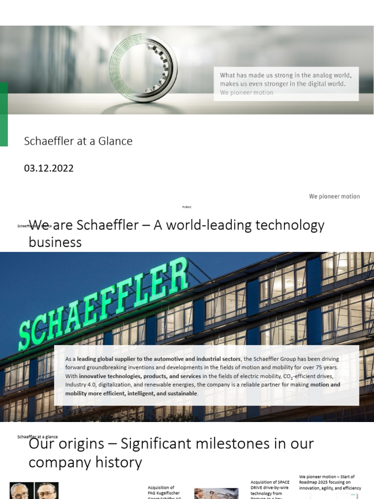 Schaeffler at A Glance - 20221203 | PDF | Innovation | Bearing (Mechanical)