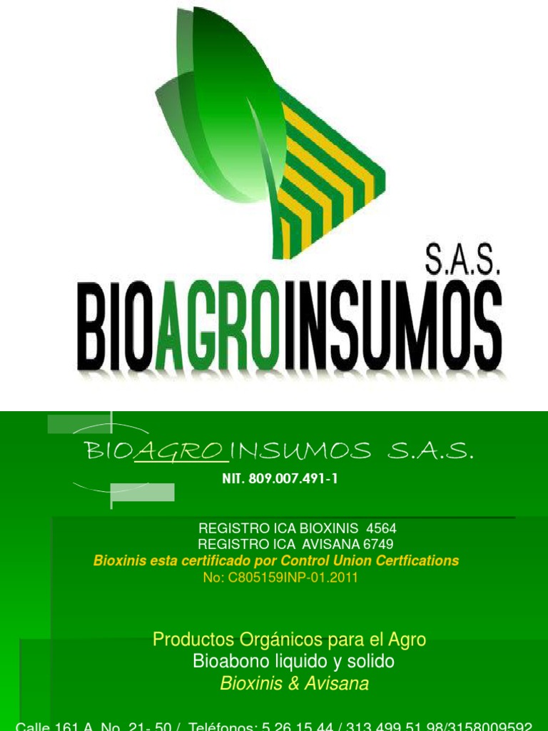 Presentacion Bioxinis & Avisana Diapositivas | PDF | Suelo | café