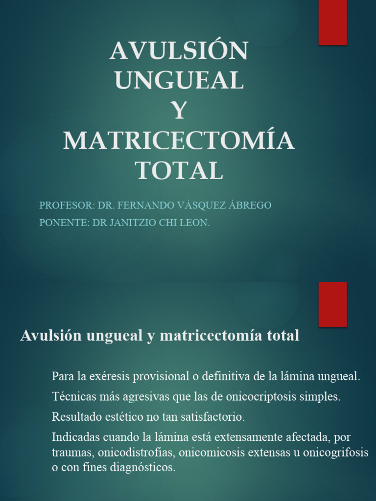 Dokumen - Tips Avulsion Ungueal y Matricectomia Total | PDF | Clavo ...