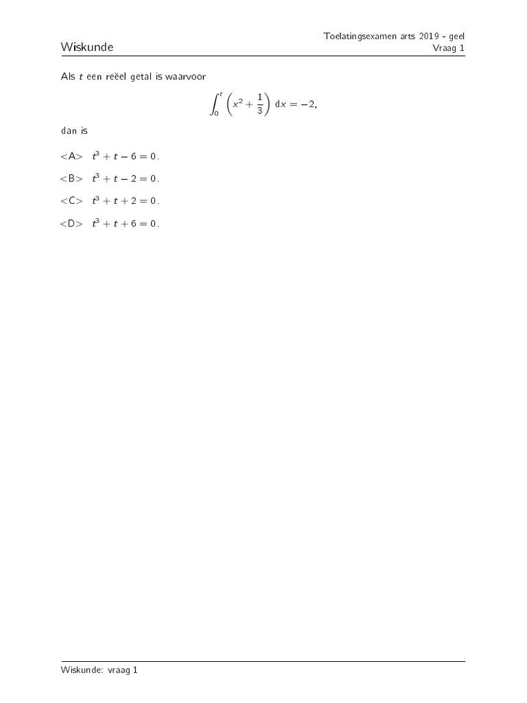 Wiskunde Arts 2019 | PDF