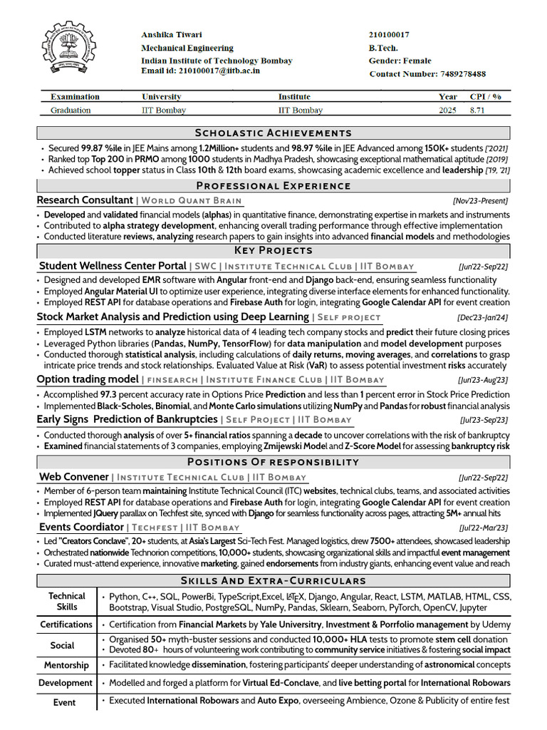 PT Cell Finance Resume-4 | PDF | Financial Modeling | Value At Risk