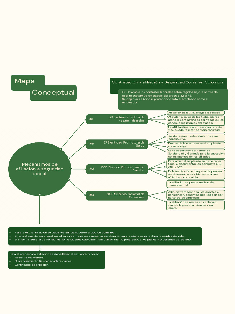 Mapa Conceptual, Mecanismos de Afiliacion A Seguridad Social ...