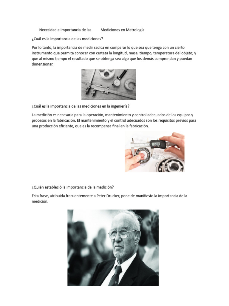 Necesidad e Importancia de Las Mediciones | PDF