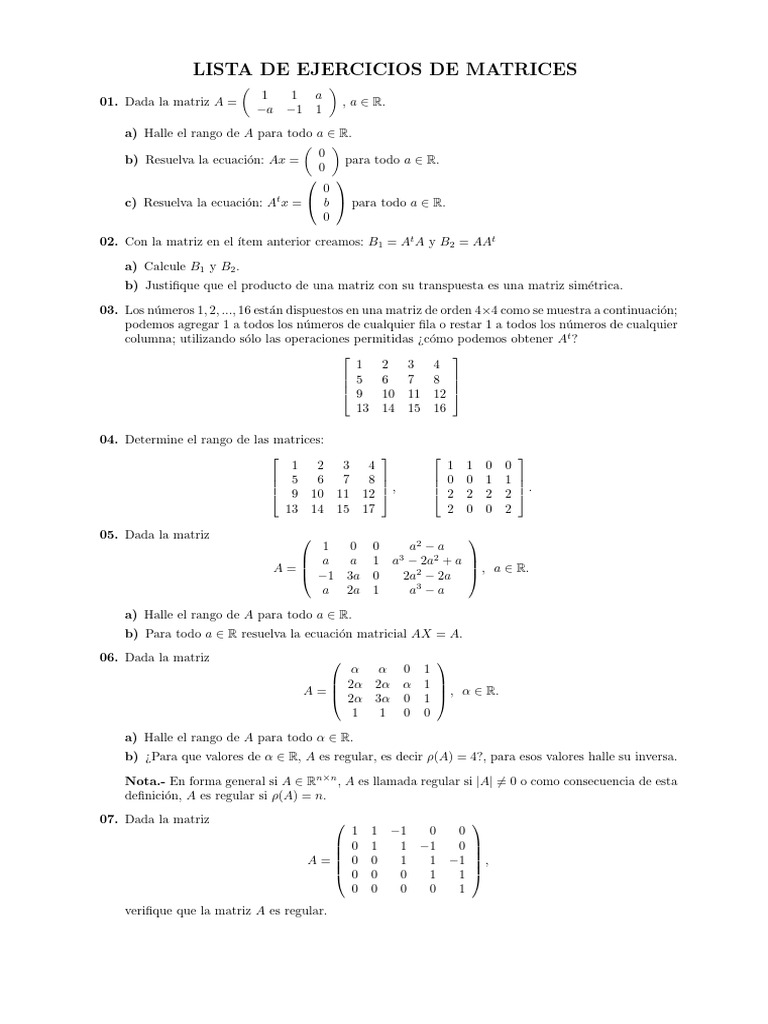 LE Matrices | PDF | Matriz (Matemáticas) | Física Matemática