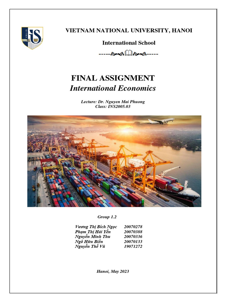 Group 1.2. Final Assignment Ins2005.03 | PDF | Balance Of Payments | Vietnam