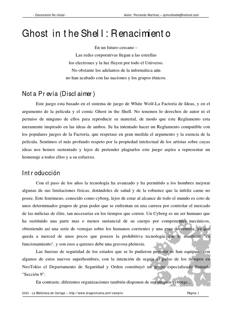 Ghost in The Shell | PDF | Músculo | Cerebro
