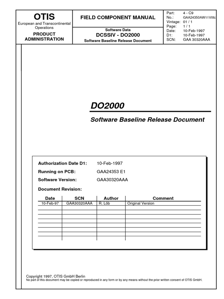 Software Baseline Release Document: Field Component Manual | PDF | Flash Memory | Verification ...
