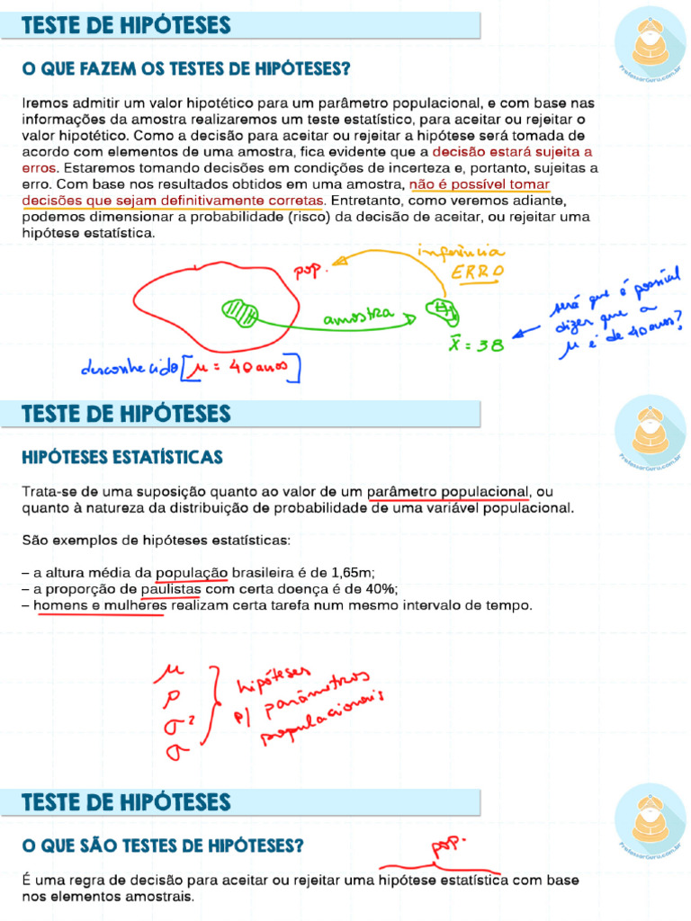 Teste de Hipoteses 01 Slides | PDF
