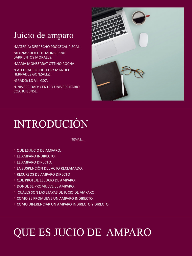 Presentacion de Jucio de Amparo | PDF | Ley Pública | Separación de poderes