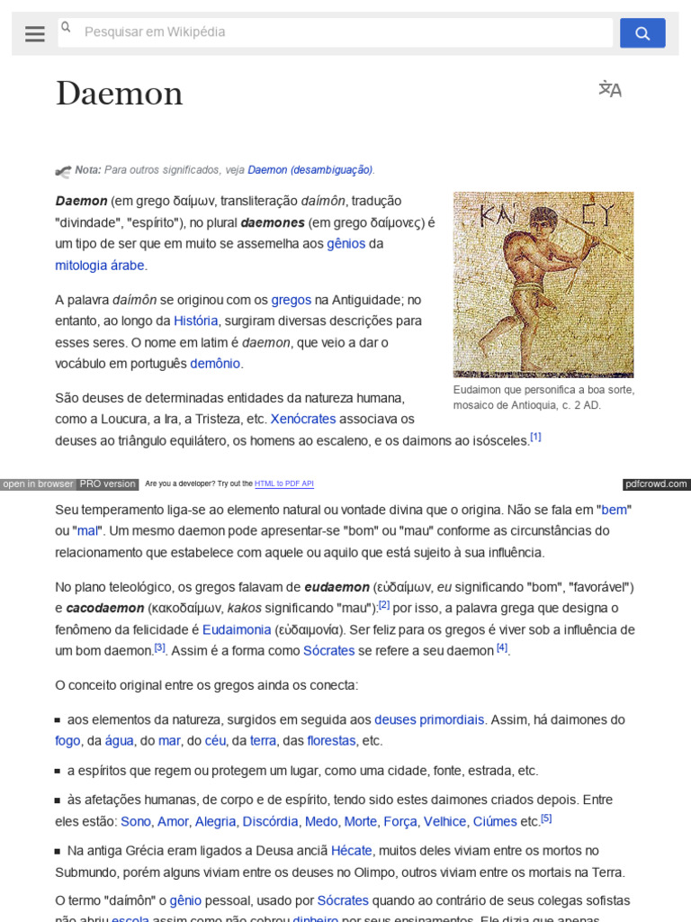 Daemons Segundo Os Gregos | PDF | Divindades gregas | Mitologia grega