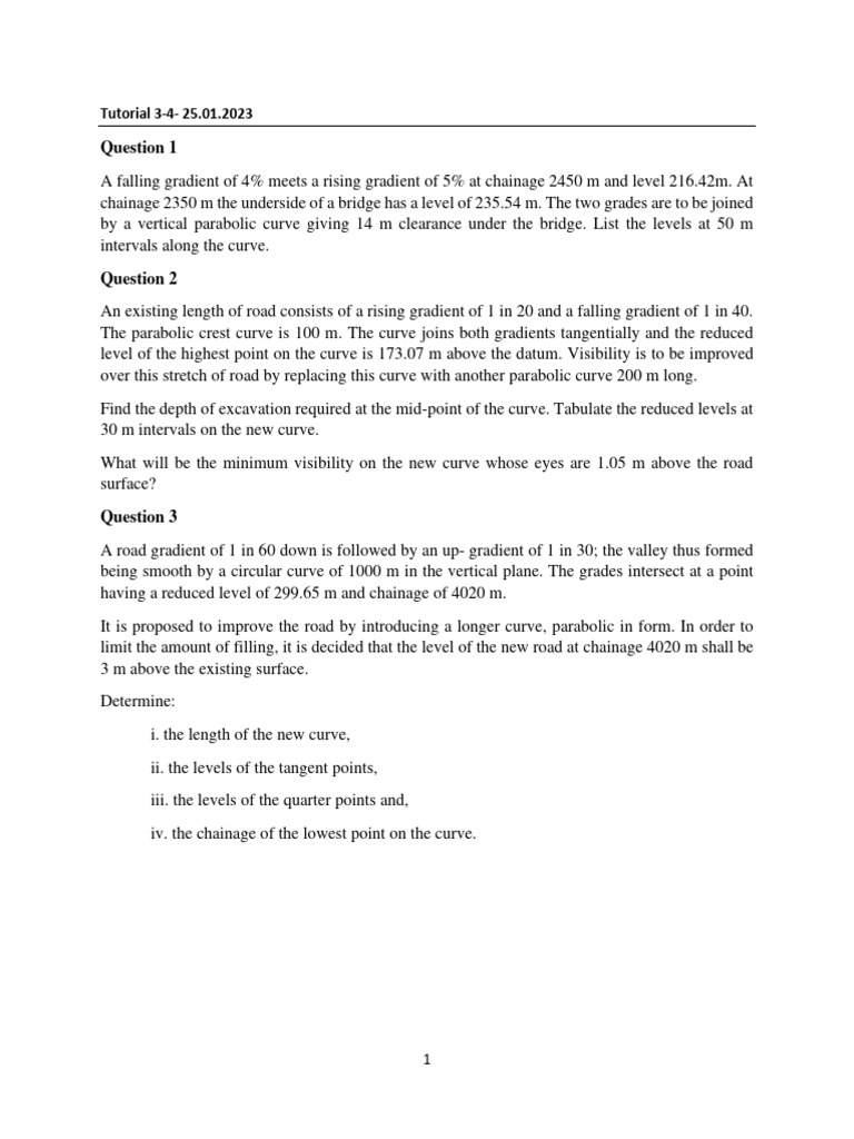 Tutorial 3-4 | PDF | Curve | Analytic Geometry