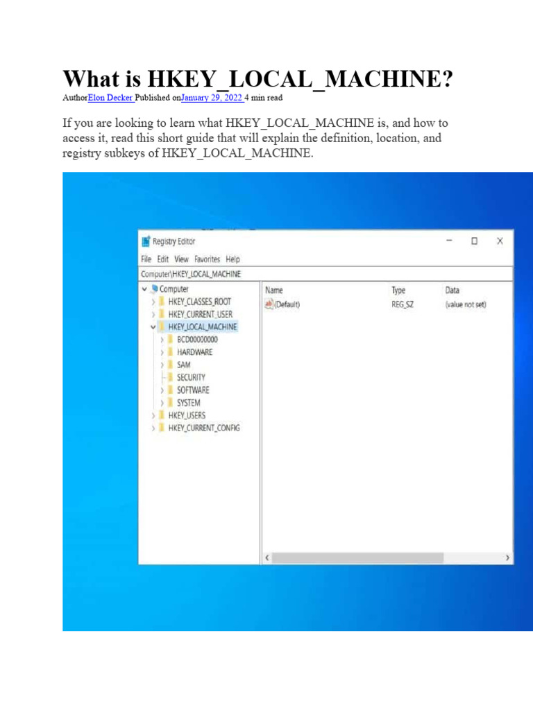HKEY Local Key Machine | Download Free PDF | Windows Registry ...