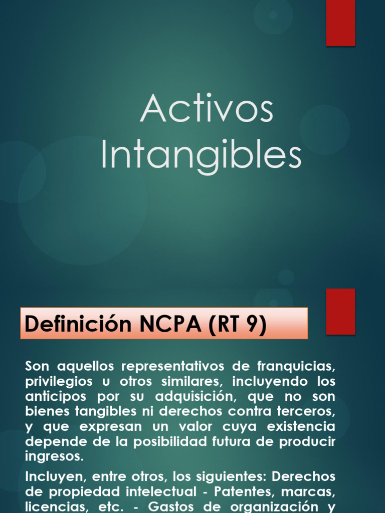 Powerpoint Activos Intangibles2022 | PDF | Activo intangible | Depreciación