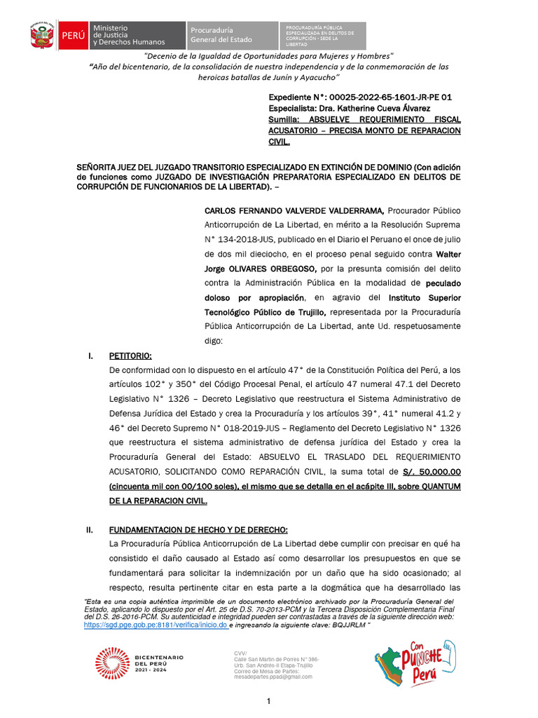 Exp. 00025-2022-65-1601-JR-PE-01 - Anexo - 00542-2024 | Descargar gratis PDF | Corrupción ...