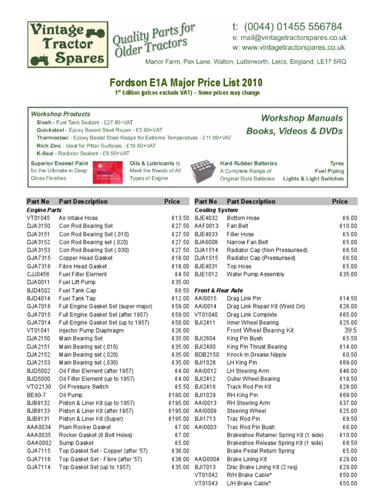 Fordson Major Parts | PDF