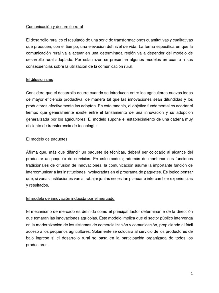 Introducción A La Extensión Rural | PDF | Comunicación | Agricultura Introducción A La Extensión Rural | PDF | Comunicación | Agricultura