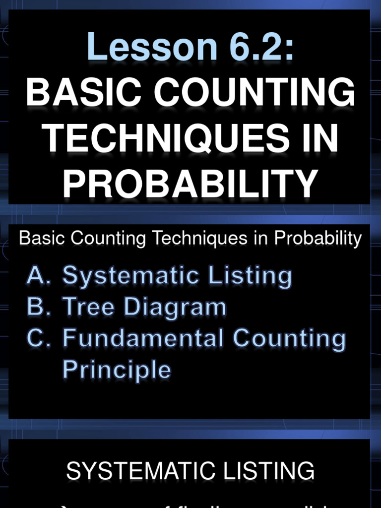 Q4 L4.1 Counting | PDF | Probability | Probability Theory