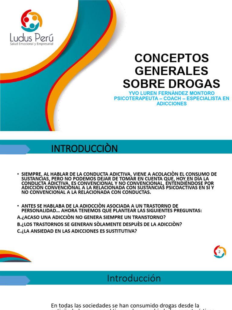 1ra. Sesión Conceptos Generales Sobre Drogas | PDF | La dependencia de sustancias | Drogas