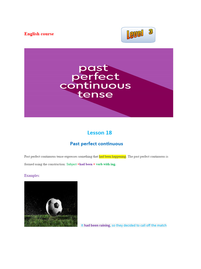 Past Perfect Continuous Tense Explained | PDF | Verb | Grammar