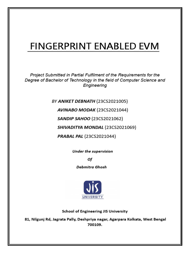 Fingerprint Enabled Evm 1 | PDF | Authentication | Access Control