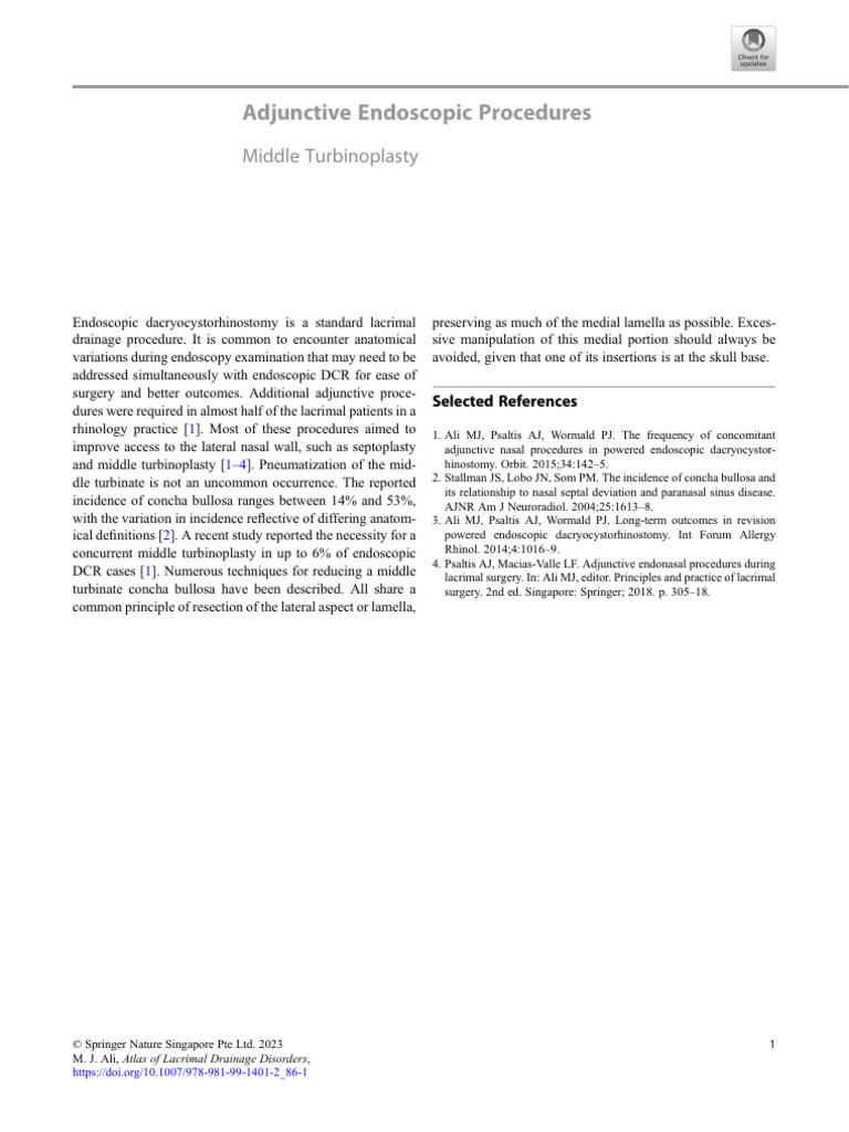 Ch86 Middleturbinoplasty | PDF | Surgical Specialties | Rhinology