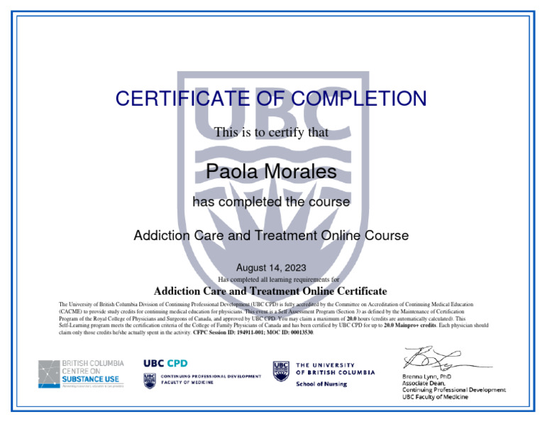 ACTOC - Addiction Care and Treatment Online Certificate | PDF