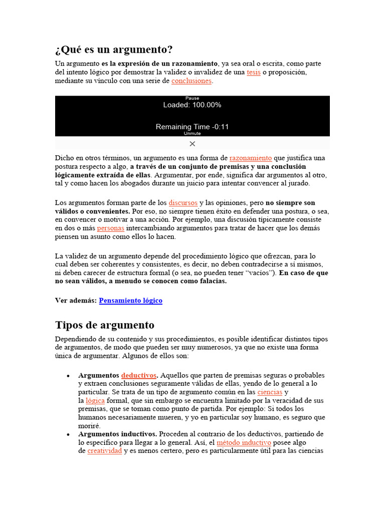 Qué Es Un Argumento | PDF | Argumento | Razonamiento deductivo