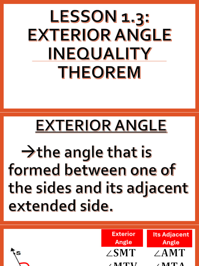 Geometry: Exterior Angle Theorems | PDF