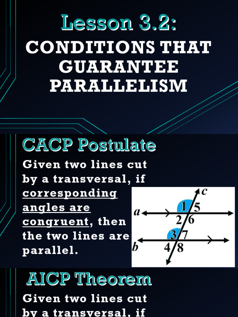 q4 l3.2 Conditions That Guarantee Parallelism | PDF | Elementary ...