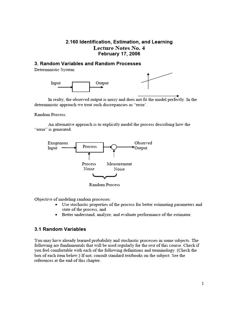 Lecture 4 | PDF | Autocorrelation | Probability Density Function