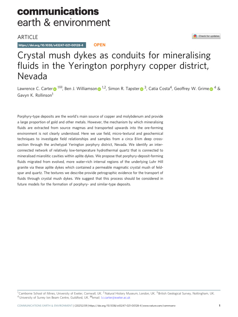 Porphyries Copper | PDF | Scanning Electron Microscope | Granite