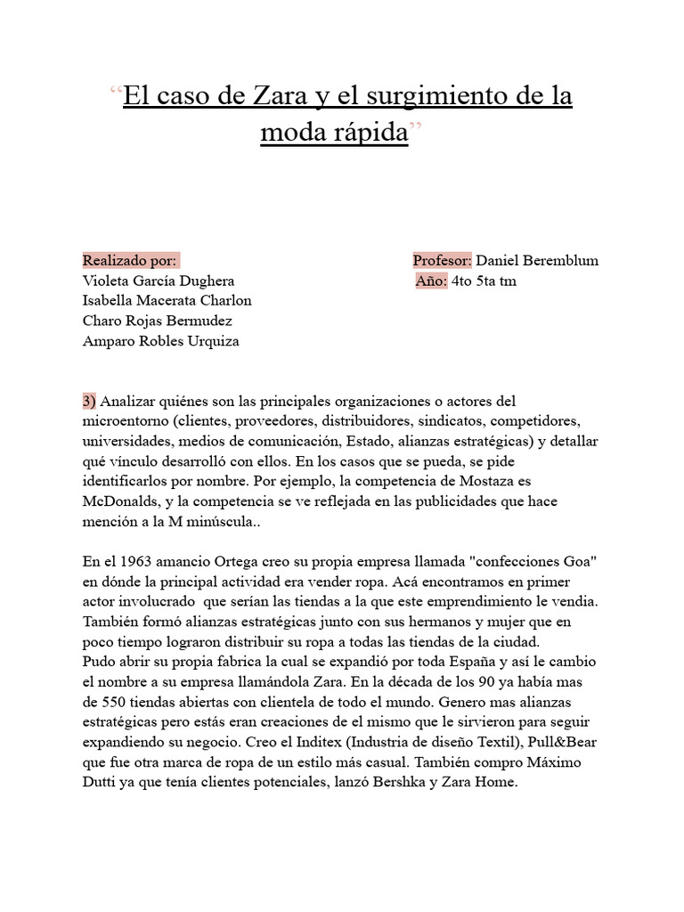 El Caso de Zara y El Surgimiento de La Moda Rápida | PDF | Business | Moda